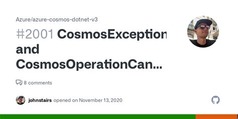 CosmosException And CosmosOperationCanceledException Do Not Include Calling Code In Stack Trace