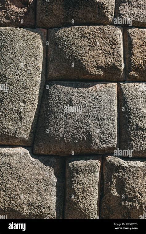 Cusco Peru Historical City Center Stone Wall Details Inca Culture