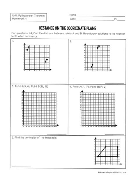 Pythagorean Theorem On The Coordinate Plane Pdf