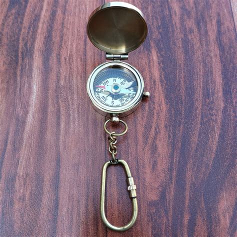 Graphics Collections Key Chain Compass Pure Brass Metal Etsy