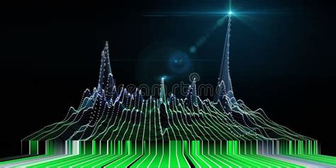 abstract background wireframe graph with data circles with star spot