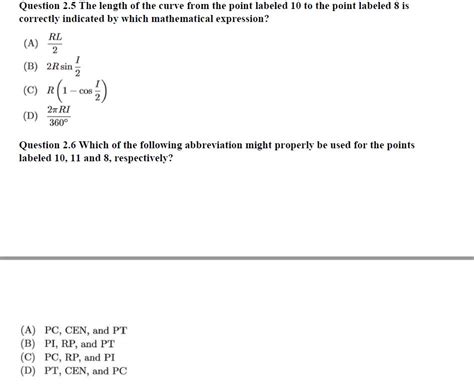 Solved Question Horizontal Curve Points The Following Chegg Com