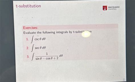 Solved T Substitution Exercises Evaluate The Following