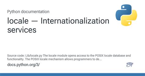 Locale — Internationalization Services — Python 3 13 7 Documentation