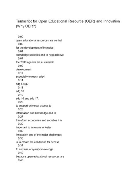 Open Educational Resource Oer And Innovation Why Oer Pdf