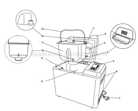 Breadman Tr2500bc Parts Find Bread Machine Parts Here