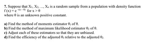 Solved Suppose that Xı X Xn is a random sample Chegg