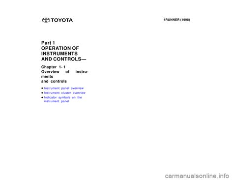 Toyota 4runner 1998 Owners Manual 350 Pages
