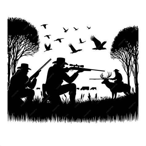 Premium Vector Hunting Vector Hunting Man Silhouettes Vector Illustration