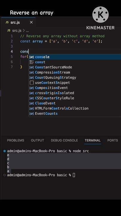 Reverse An Array In Javascript Coding Javascript Arraymanipulation Shorts Ytshorts Reverse