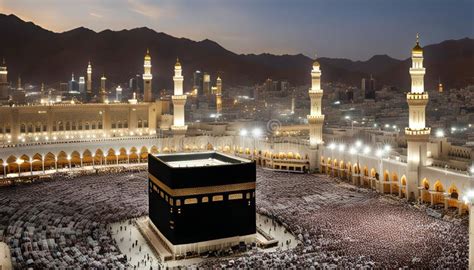 The Kaaba At Night Stock Illustration Illustration Of Worship 348504738