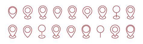 Location Pointers Set Map Pin Collection Flat Isolated Location Pointers Icon Set Global