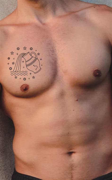 Wassermann Sternzeichen Symbol Tattoo Design