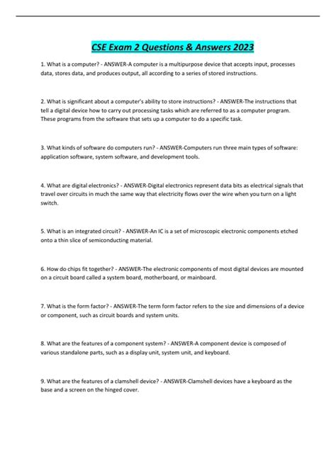 Cse Exam 2 Questions And Answers 2023 Cse Stuvia Us
