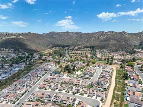 Aerial View Of Big Houses Community In Escondido California Stock