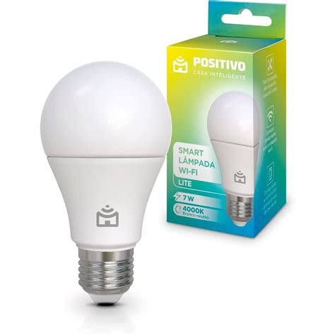 smart lâmpada wi fi lite positivo casa inteligente branco neutro led