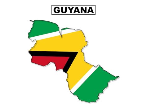 Premium Vector Guyana Flag Map In Vetor