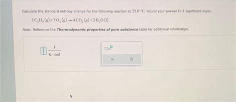 Solved Calculate The Standard Entropy Change For The Chegg
