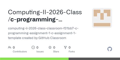 Github Computing Ii 2026 Classc Programming Assignment 1 Akello131