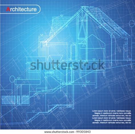 Urban Blueprint Vector Architectural Background Part Stock Vector Royalty Free 99305843