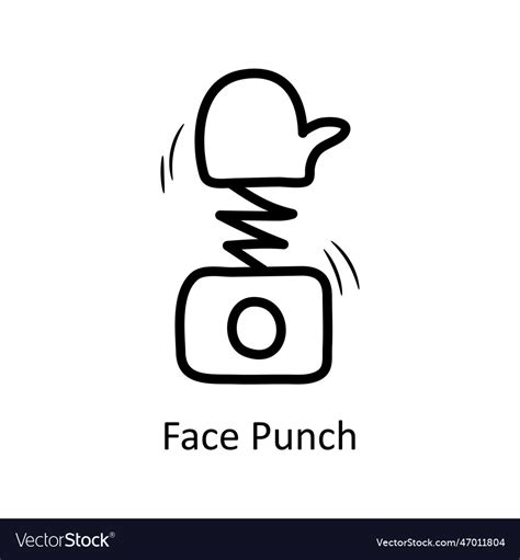 Face Punch Outline Icon Design Royalty Free Vector Image