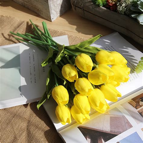Kunstmatige Nep Bloem Tulp Boeket Bloemen Bruidsbo Vicedeal