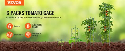 Vevor 6 Packs Tomato Cages For Garden 48 Inch Tomato Trellis Plant