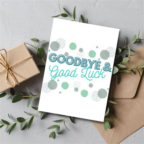 Greeting Card Goodbye And Good Luck Funky Ts Nz