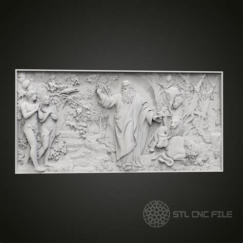 Creation Of Man Relief 3d Cnc Engraved Wood Panel Stl Model Etsy