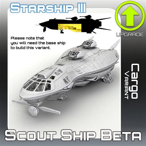 3d Printable Scout Ship Beta Cargo Variant Upgrade By 2nd Dynasty