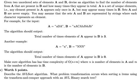 Solved 7 Given Two Unordered Sets Of Elements A And B
