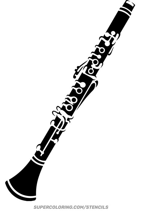 Stencil Of Clarinet Free Printable Papercraft Templates