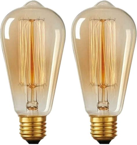 60w Teardrop Incandescent E27 Dimmable Bulb Amber Class Vintage Retro