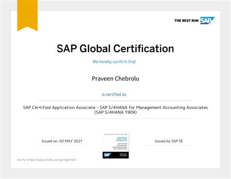 Praveen Chebrolu On Linkedin View My Verified Achievement From Sap Se 30 Comments