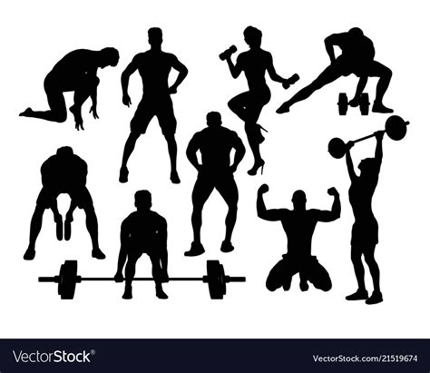 Workout Silhouettes Exercise Silhouettes Fitness Clip