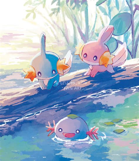 Mudkip And Wooper Pokemon Drawn By Nashiroo77o Danbooru