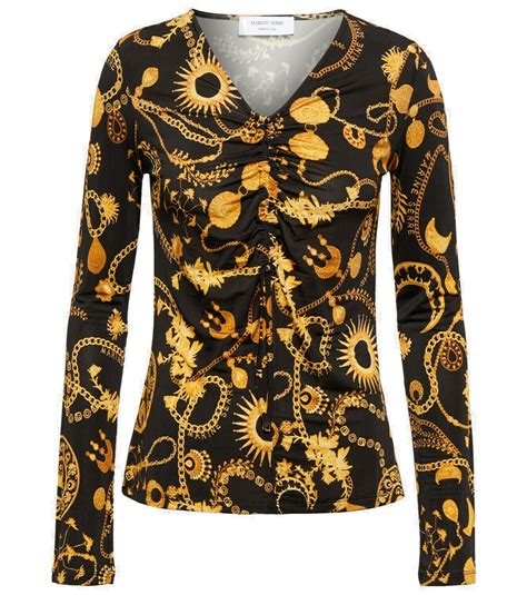 Marine Serre Printed Ruched Top Marine Serre