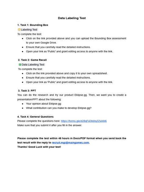 Data Labeling Test 1 Pdf