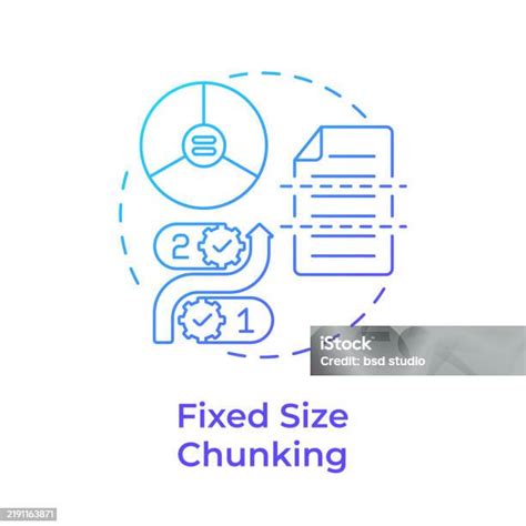 Fixed Size Chunking Blue Gradient Concept Icon Stock Illustration