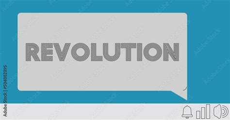 Revolution Text On Notification Bubble From Portable Information Device Screen Mobile App