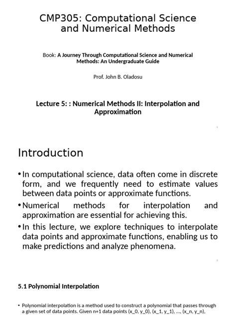 Numerical Methods Ii Interpolation And Approximation Pdf Spline