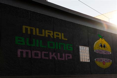 Premium Psd Mock Up Design Of Mural On City Building