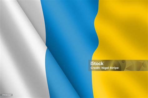 카나리아 제도 흔들리는 깃발 3d 그림 바람 잔물결 0명에 대한 스톡 벡터 아트 및 기타 이미지 0명 3차원 형태 공동체 Istock