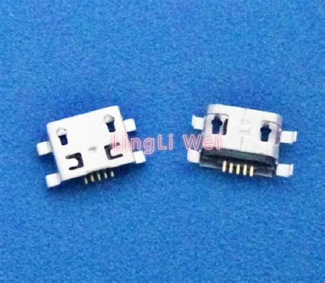 마이크로 Usb 잭 커넥터 타입 B 암 5 핀 테일 보드 0 8mm 타입 솔더 소켓 커넥터 Pcb 보드용 충전 소켓 100 개 전기 장비 및 소모품