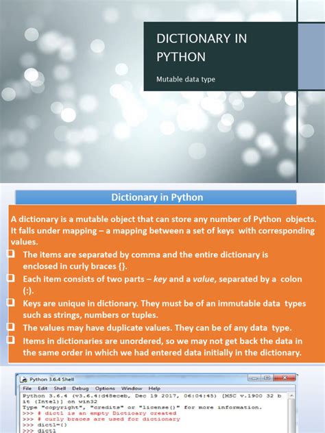 Python Dictionary Basics And Operations Pdf Computer Programming Computer Engineering