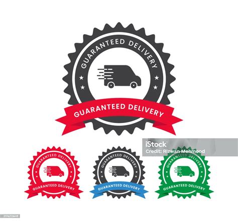 Guaranteed Delivery Sign Badge Certificate Vector Award Ribbon Label