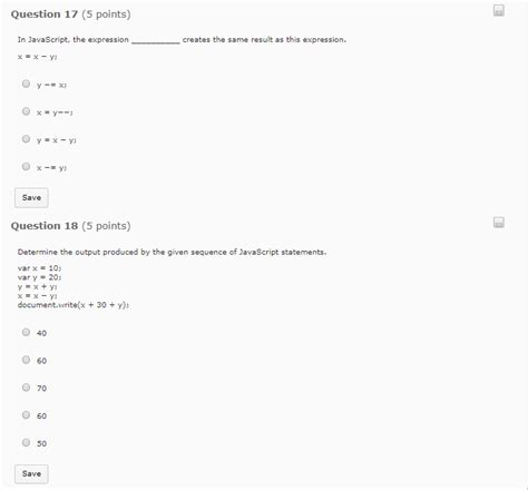 Solved Question Points In JavaScript The Expression Chegg