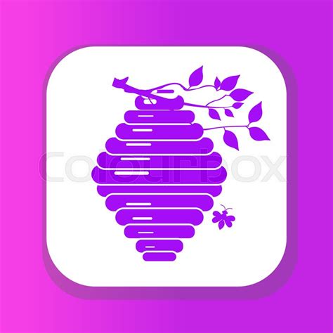 Bee Hive Swarm Icon Flat Style Stock Vector Colourbox