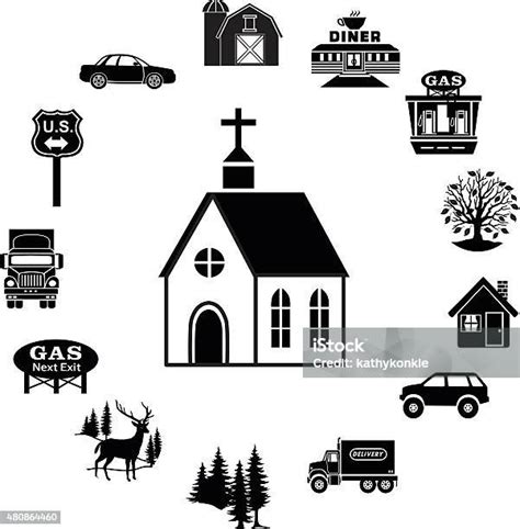 인명별 교회 둘러싸인 해양 테마 작은창자 아이콘크기 테두리 2015년에 대한 스톡 벡터 아트 및 기타 이미지 2015년 검은색 교회 Istock