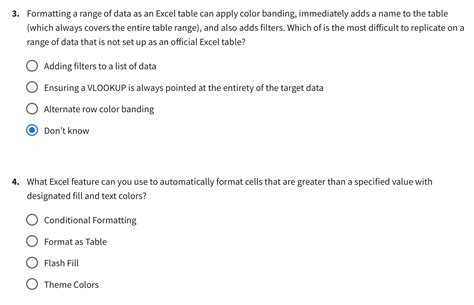 Solved Formatting A Range Of Data As An Excel Table Can Chegg